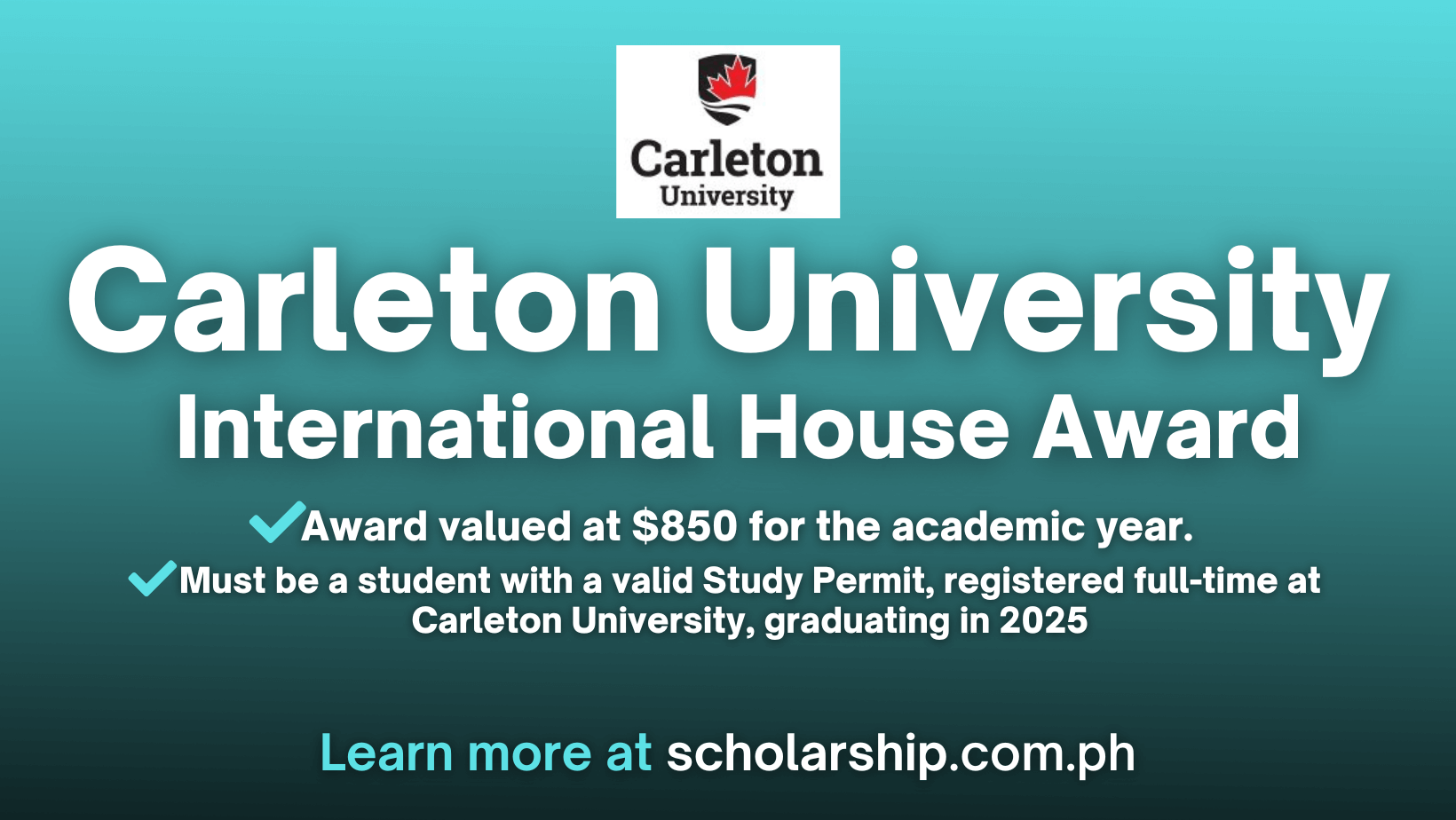 Carleton University International House Award 2025 | Apply Now ...